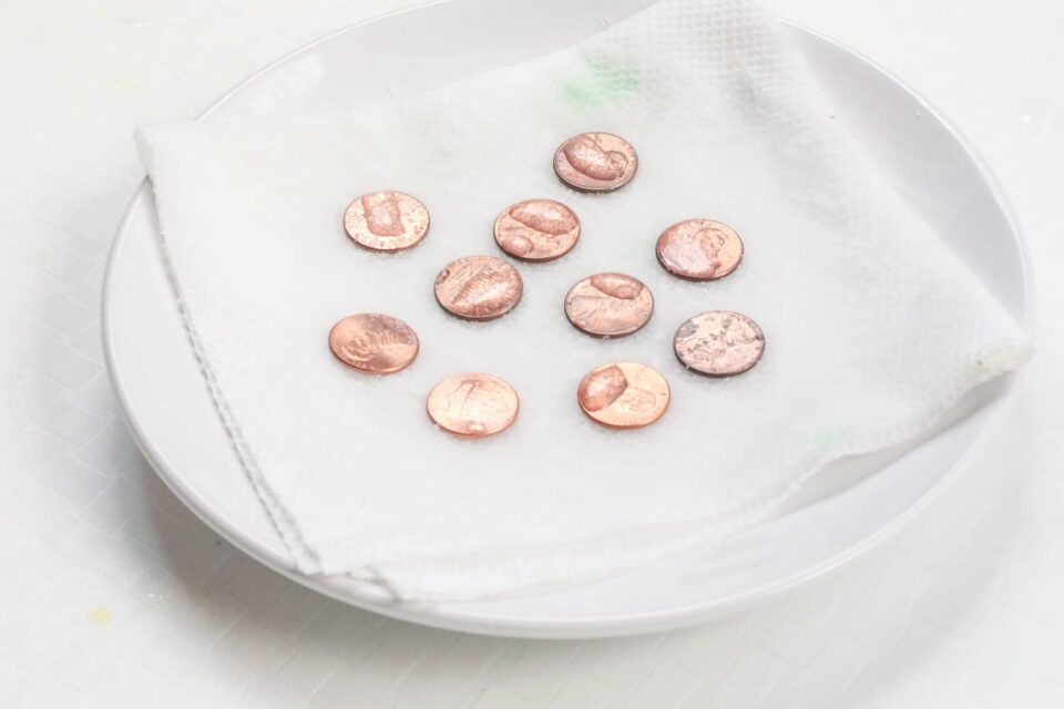 Chemical Reactions! How to Turn a Penny Green Experiment