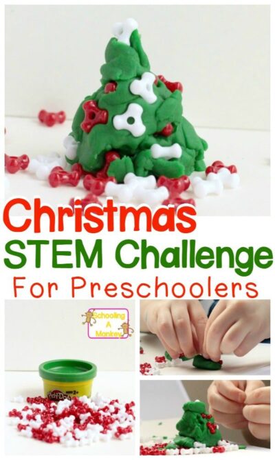 Play Doh Christmas Tree Preschool Engineering Challenge