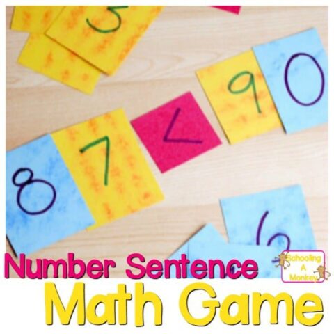 Easy Number Sentence Game for 1st-2nd Graders