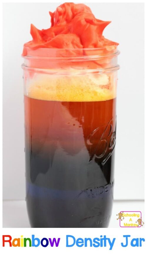 Colorful Rainbow Density Jar Science Experiment for Kids