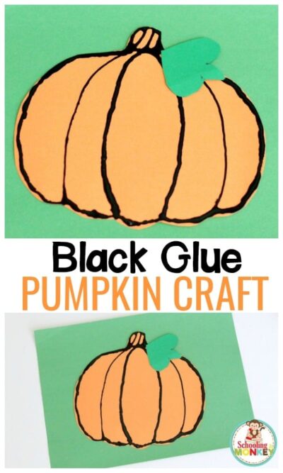 Easy Black Glue Pumpkin Craft Perfect for Thanksgiving!