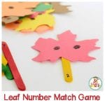 Simple Fall Leaves Number Match Perfect for Math Centers