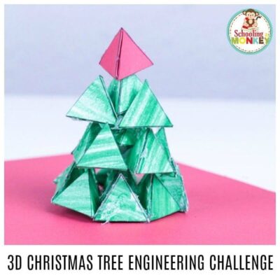 3D Christmas Tree Engineering Challenge for Kids