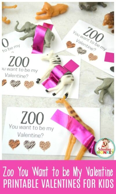 Zoo You Want to Be My Valentine Zoo Printable Valentines