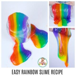 Easy to Make Glitter Rainbow Slime Recipe with Clear Glue