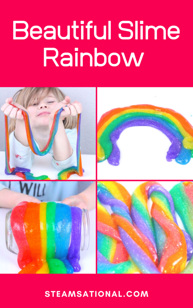 Easy to Make Glitter Rainbow Slime Recipe with Clear Glue