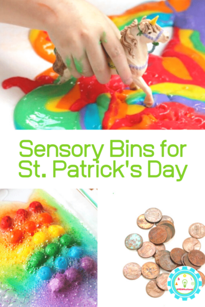 15+ Ideas for St. Patrick's Day STEM Sensory Bins