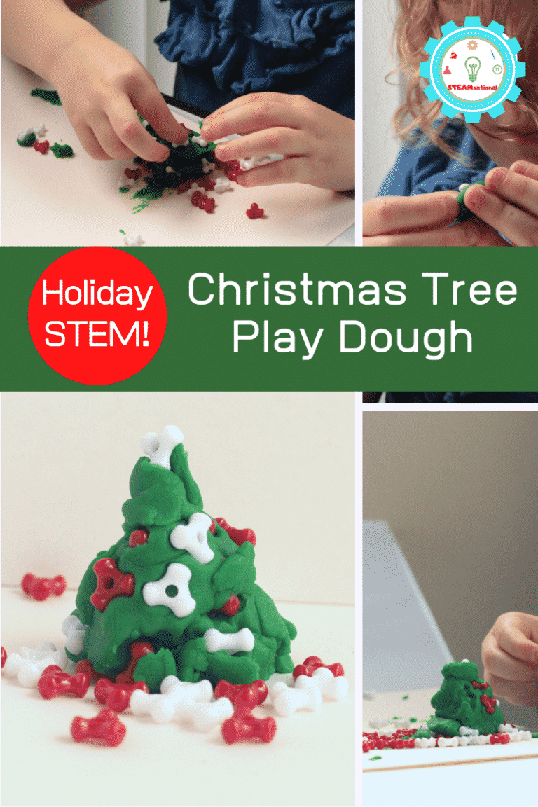 Play Doh Christmas Tree Preschool Engineering Challenge