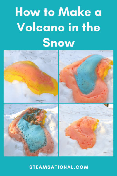 Colorful Snow Volcano Experiment Using Real Snow