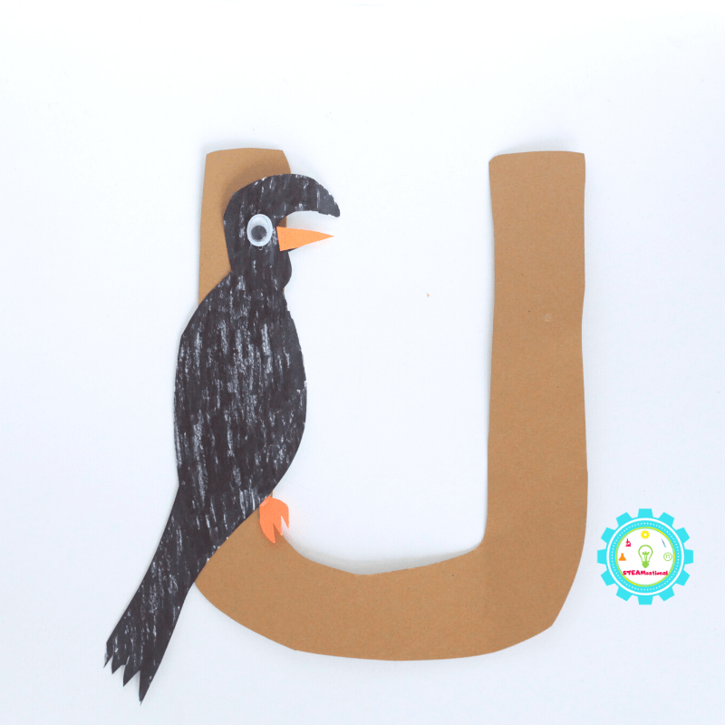 U is for Umbrella Bird Animal Alphabet Craft