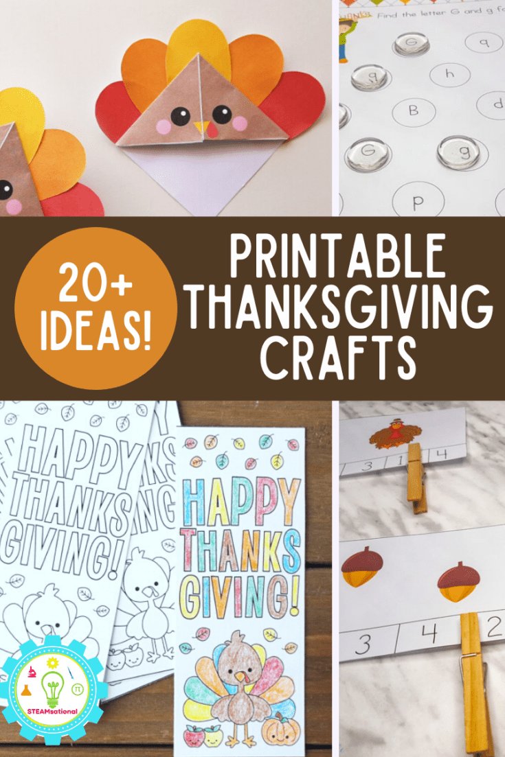 11+ Printable Thanksgiving Crafts to Make While Waiting for Turkey to Cook