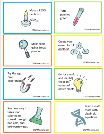 Middle School STEM Challenge Cards – STEAMsational