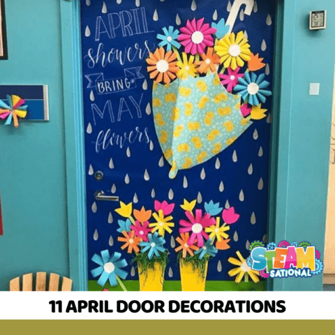 11 Springy April Classroom Door Ideas Bursting with Color!