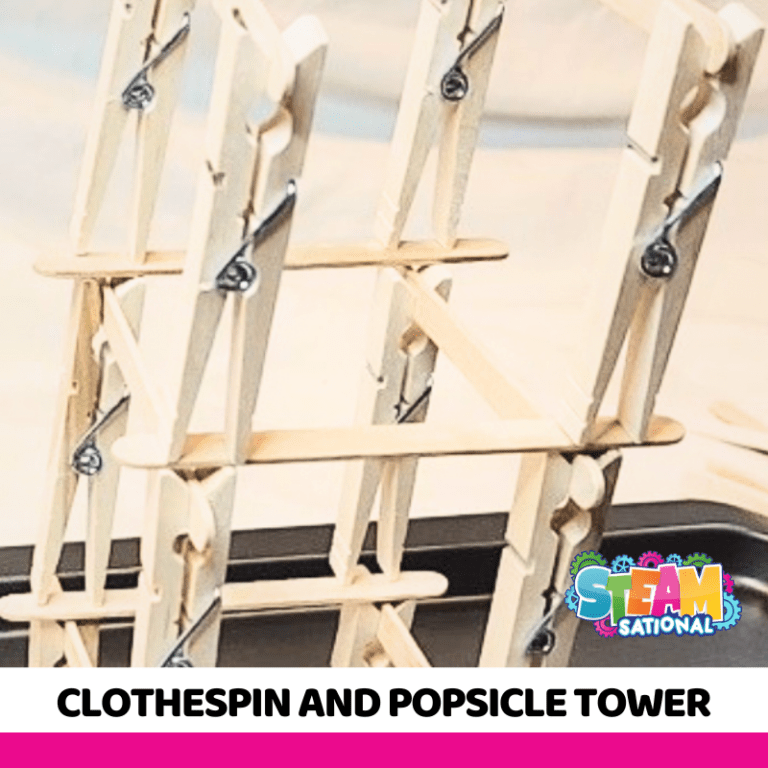 Clothespin and Popsicle Stick Tower Engineering Challenge