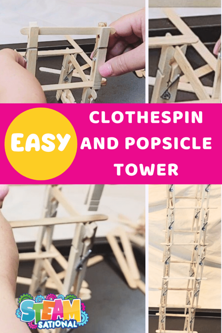 Clothespin and Popsicle Stick Tower Engineering Challenge