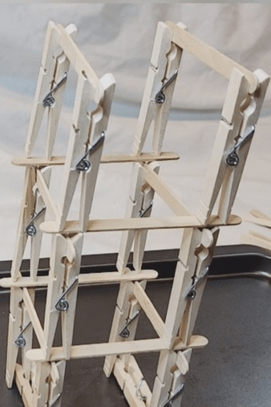 Clothespin and Popsicle Stick Tower Engineering Challenge